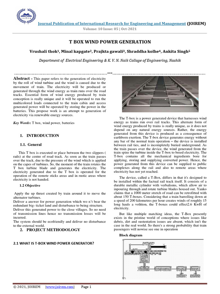 T Box Wind Power Generation | PDF | Wind Turbine | Wind Power