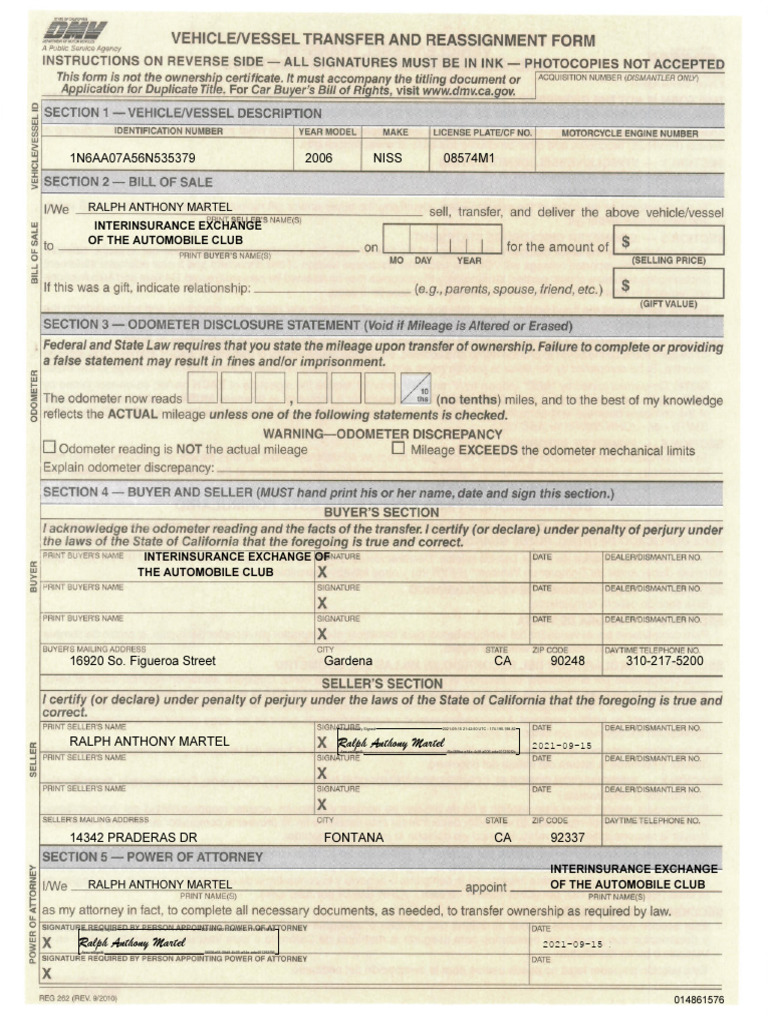 014861576 | PDF | Department Of Motor Vehicles | Vehicle Registration Plate