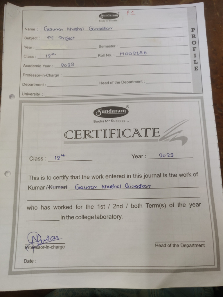 HSC PE Project Sci-2023-24 | PDF