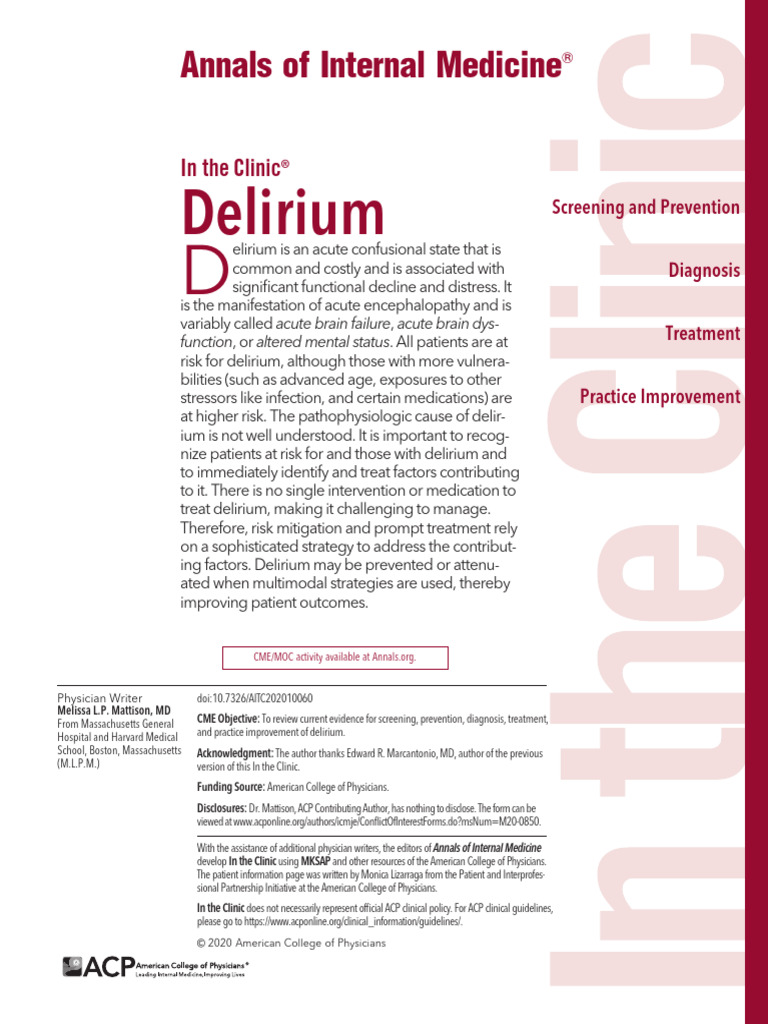 DELIRIUM 1 | PDF | Health Care | Health Sciences