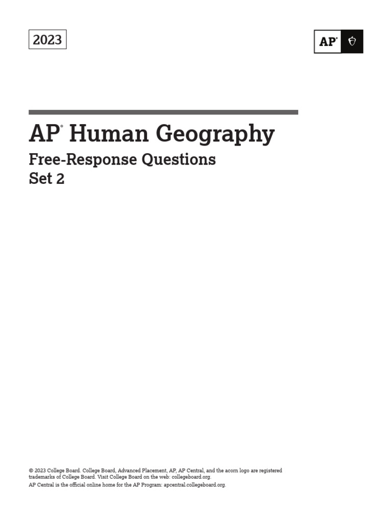 Ap23 FRQ Human Geography Set 2 | PDF | Pastoralism | Human Development ...