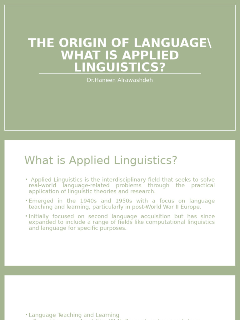 Understanding Applied Linguistics | PDF