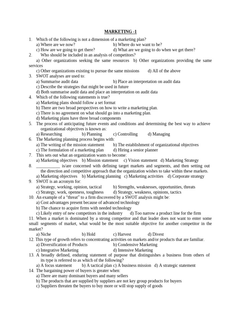 Key Concepts in Marketing Planning | PDF | Marketing | Personal Computers