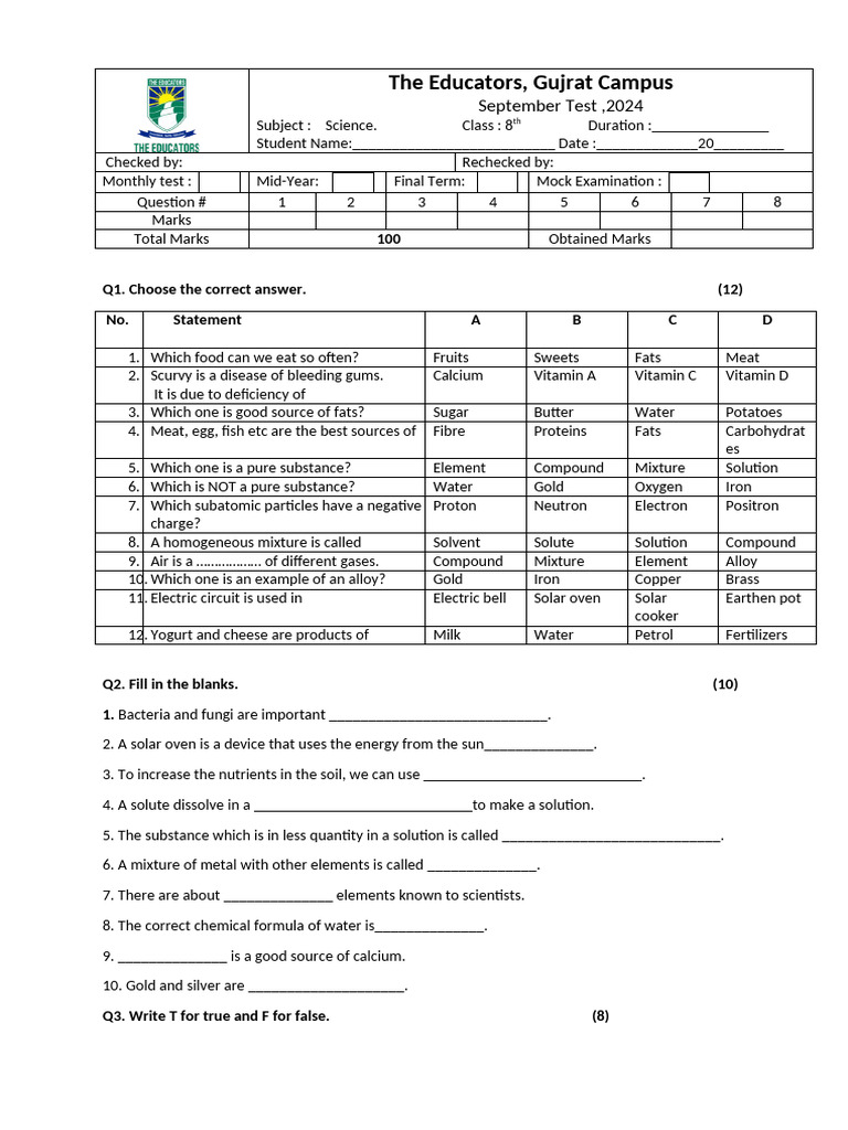 G. Science paper | PDF | Chemical Substances | Mixture