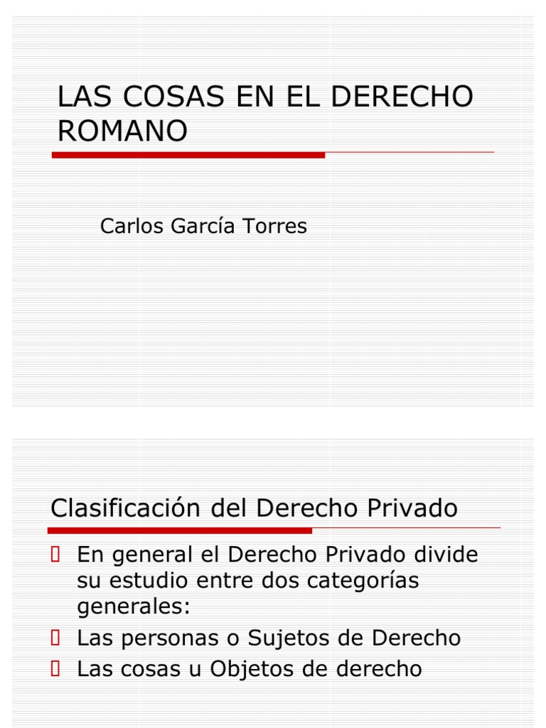 Las Cosas en El Derecho Romano | PDF