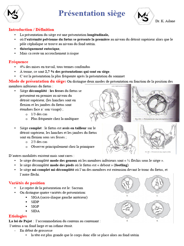Présentation du Siège Fœtal : Guide Complet | PDF | Accouchement ...