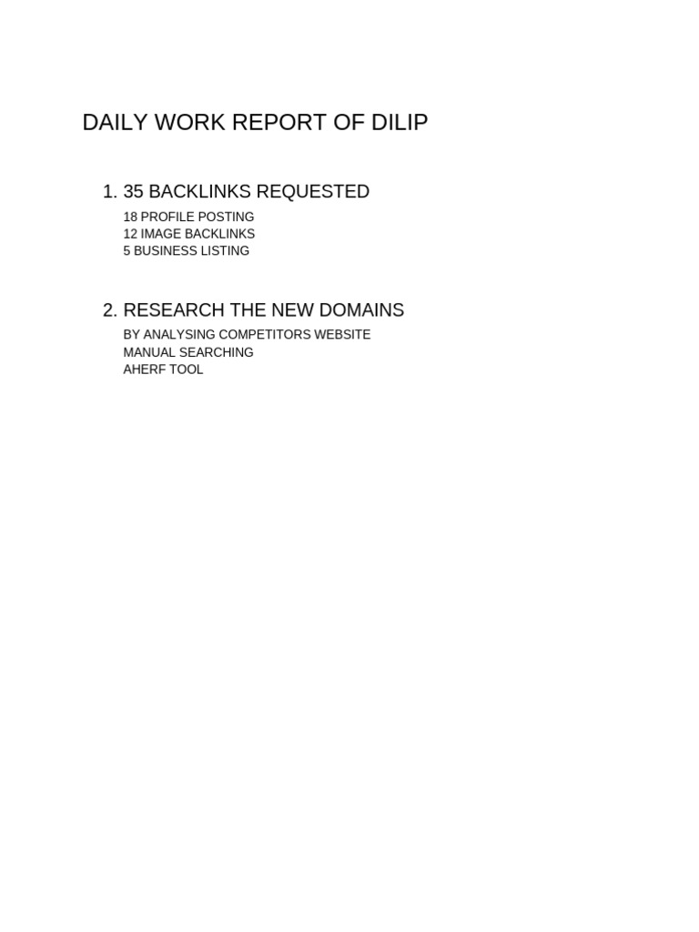 Daily Work Report of Dilip - 12-12-2024 | PDF