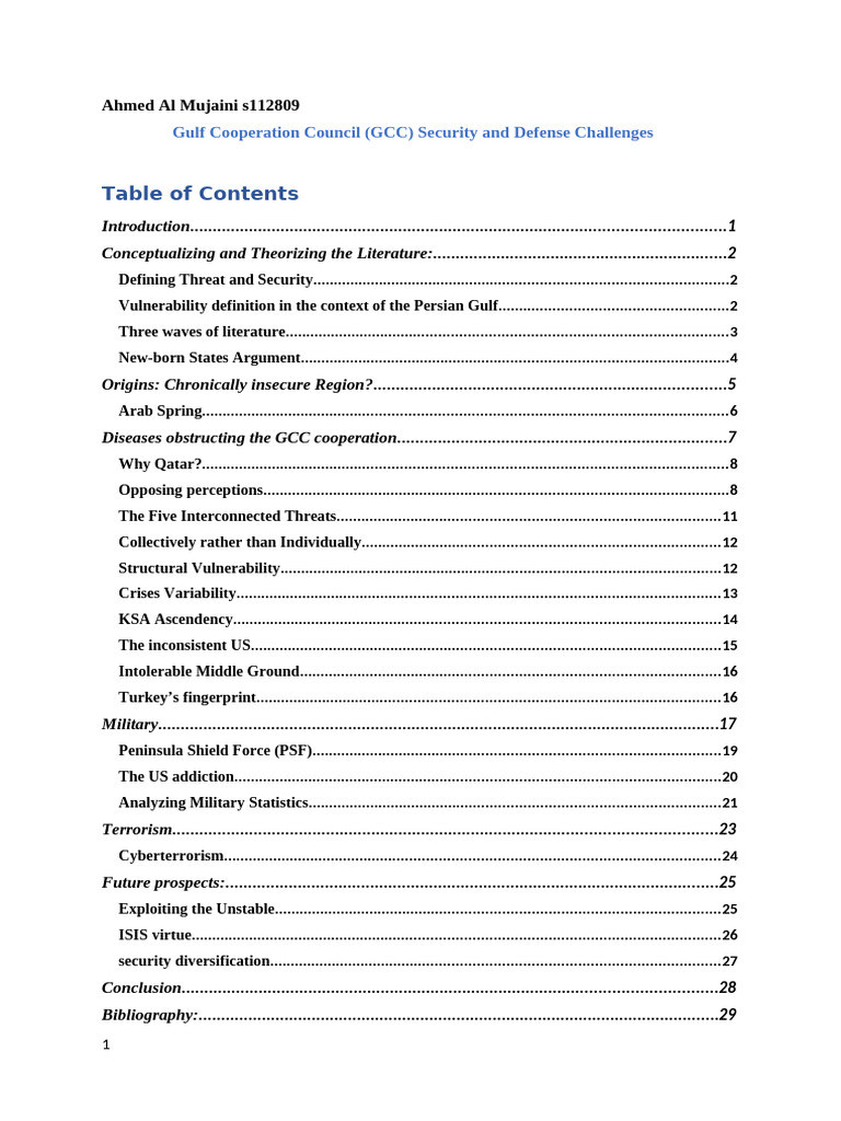 Ahmed Al Mujaini - Gulf Cooperation Council (GCC) Security and Defense Challenges | PDF | Gulf ...