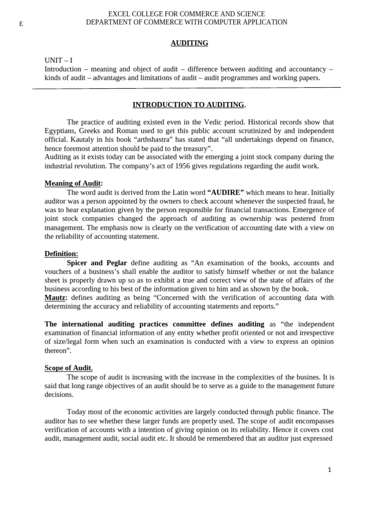 Auditing (1) | PDF | Audit | Internal Control