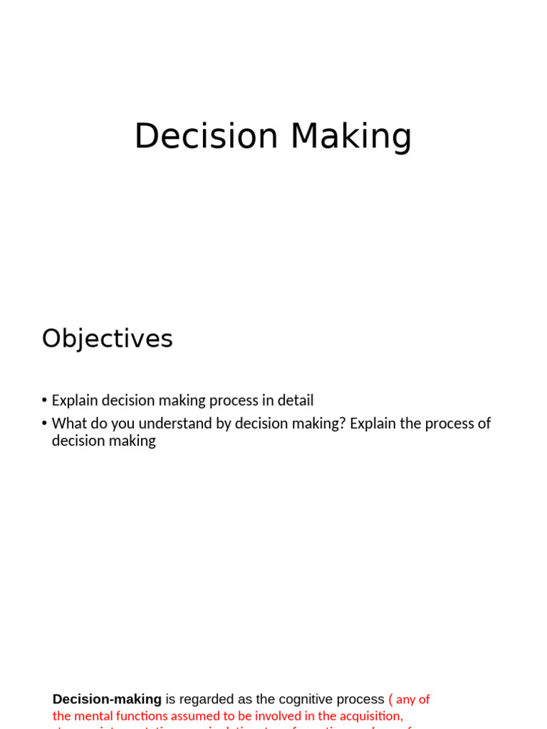 Decision Making-1 | PDF