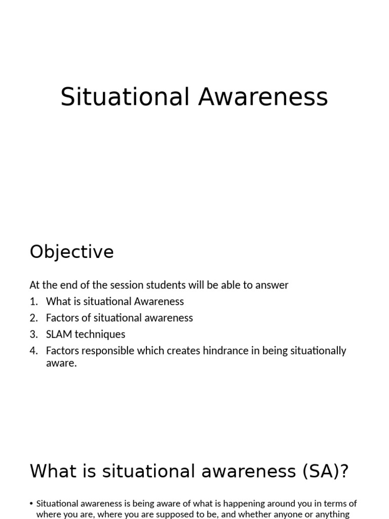 Situational Awareness | PDF | Situation Awareness | Awareness