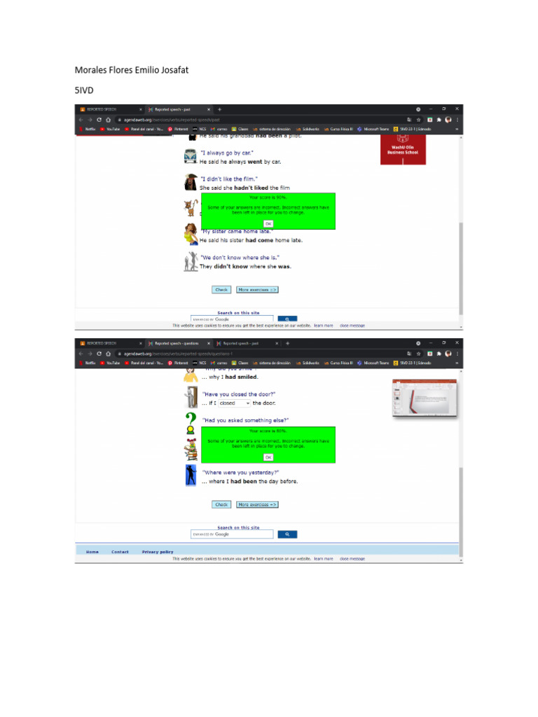 Reported Speach | PDF