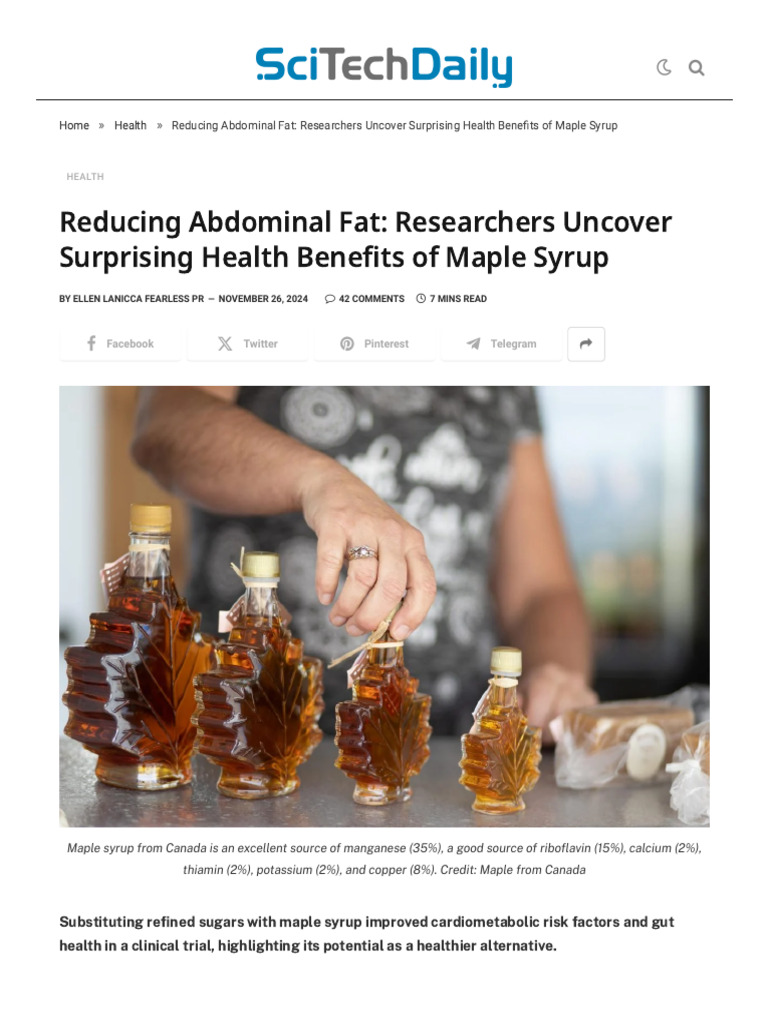 Reducing Abdominal Fat - Researchers Uncover Surprising Health Benefits Ofmaple Syrup | PDF ...