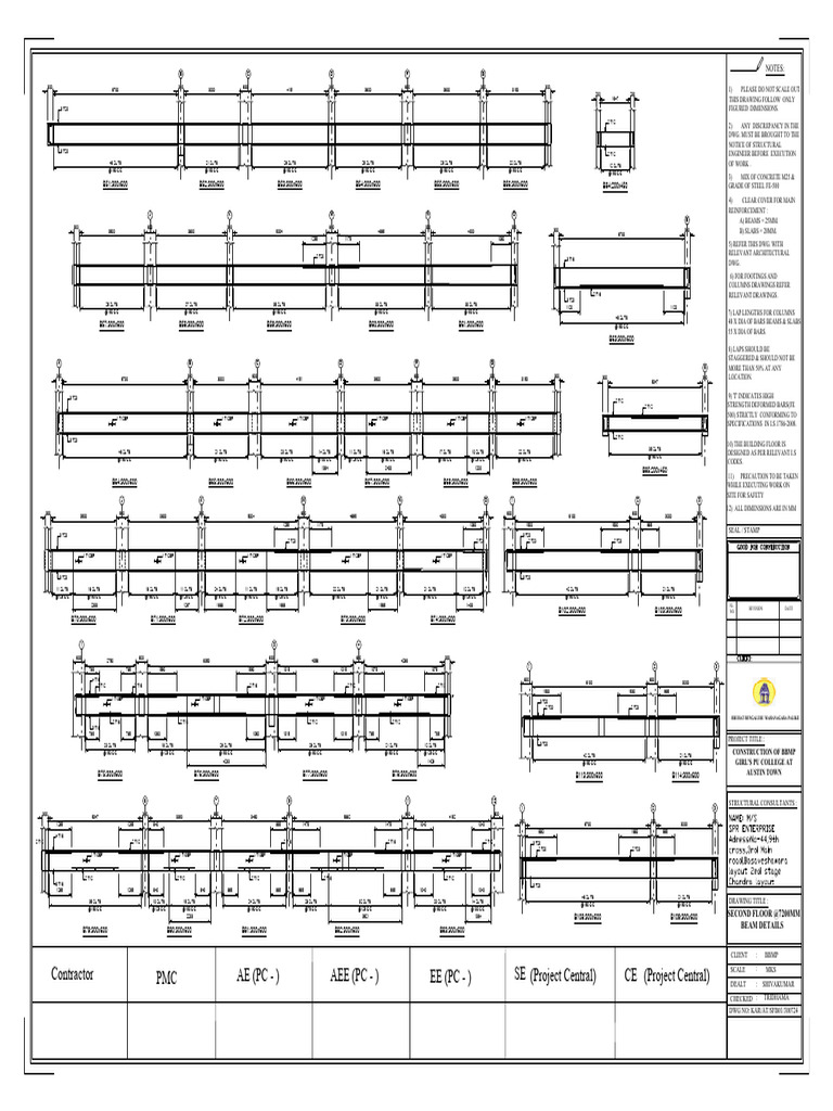 Structural Drawing for BBMP College | PDF | Architectural Elements ...