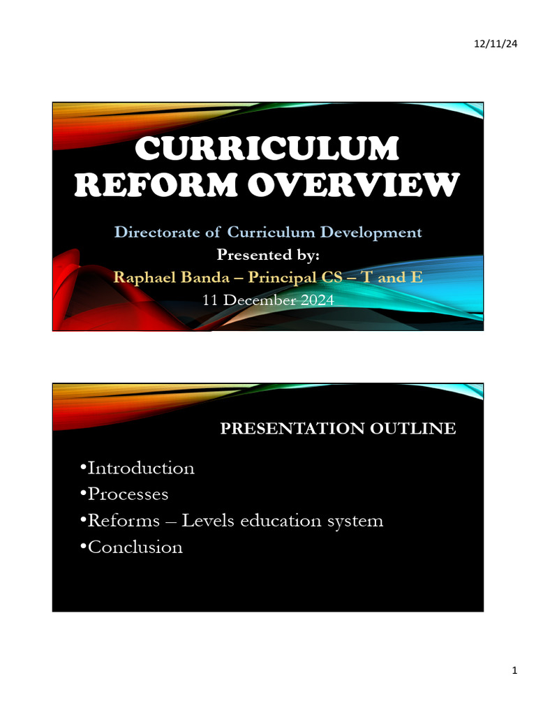 2 Curriculum Reforms Overview 11.12.24 | PDF | Curriculum | Secondary ...