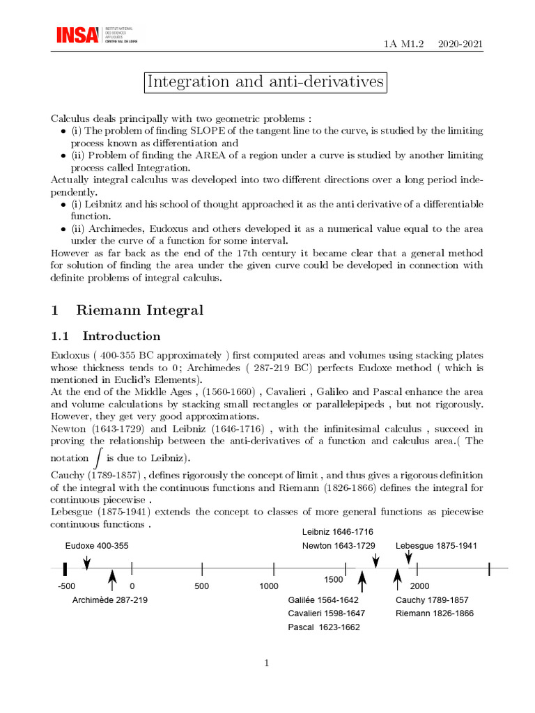 Integration and Antiderivatives | PDF | Integral | Calculus