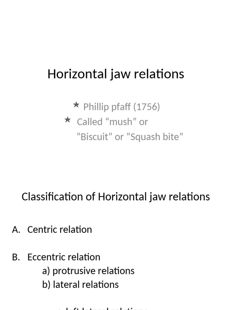 Horizontal Jaw Relations | PDF | Dentistry Branches
