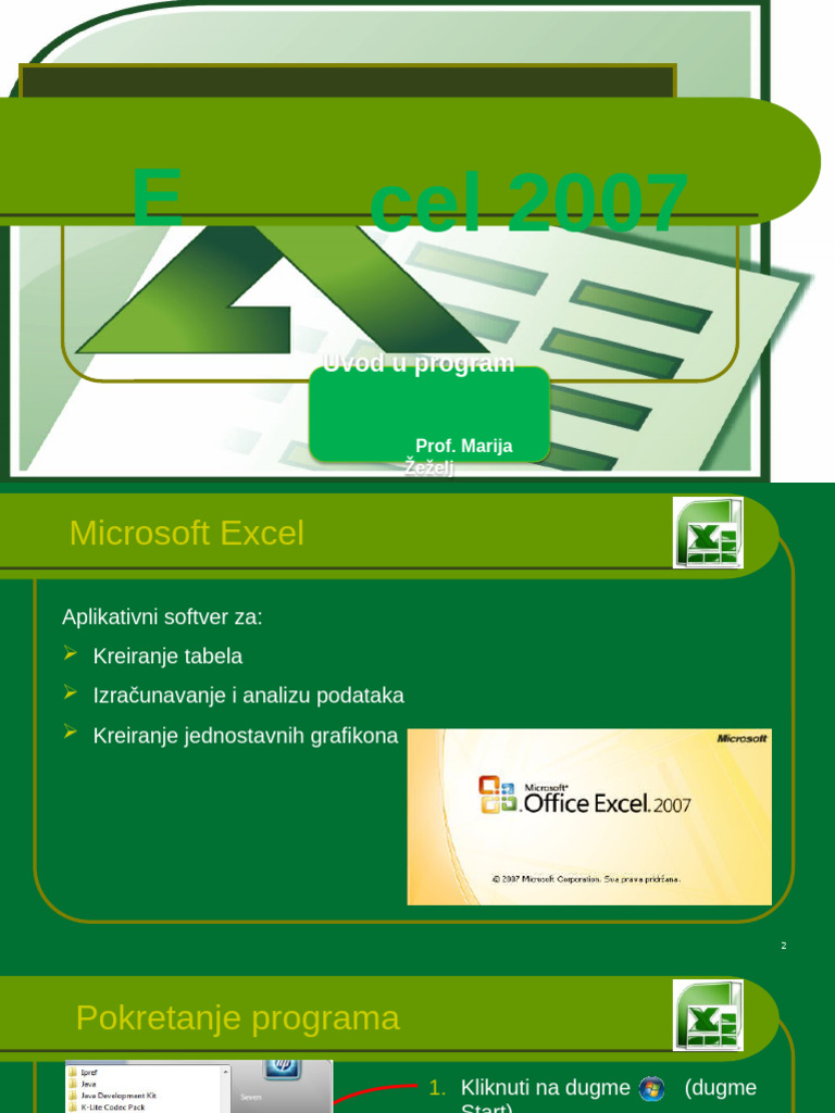 Excel - Uvod (1) | PDF