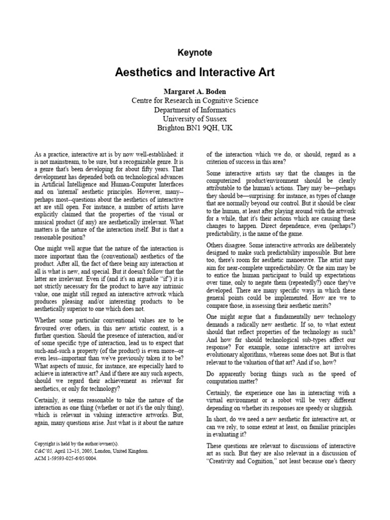 Boden 2005 | PDF | Creativity | Aesthetics