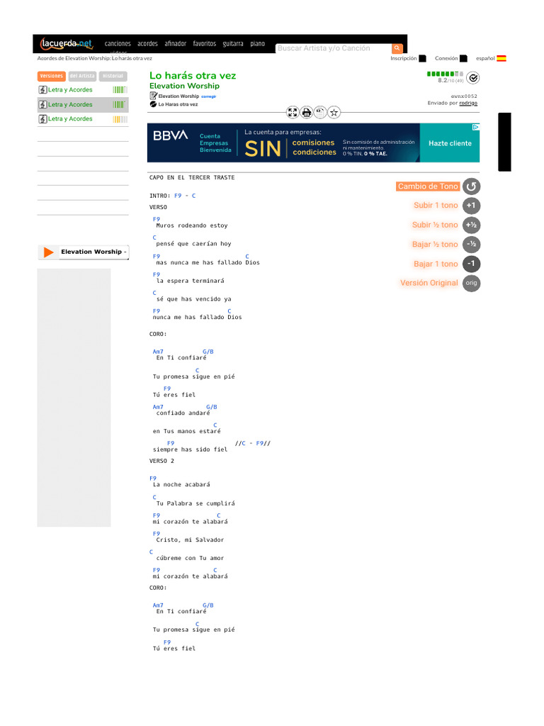 LO HARAS OTRA VEZ, Elevation Worship - Acordes Capo 2 Posibilidad 2 | PDF