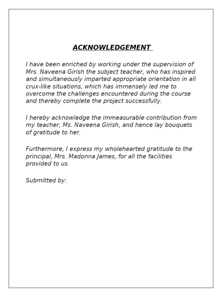 Acknowledgement Project | PDF