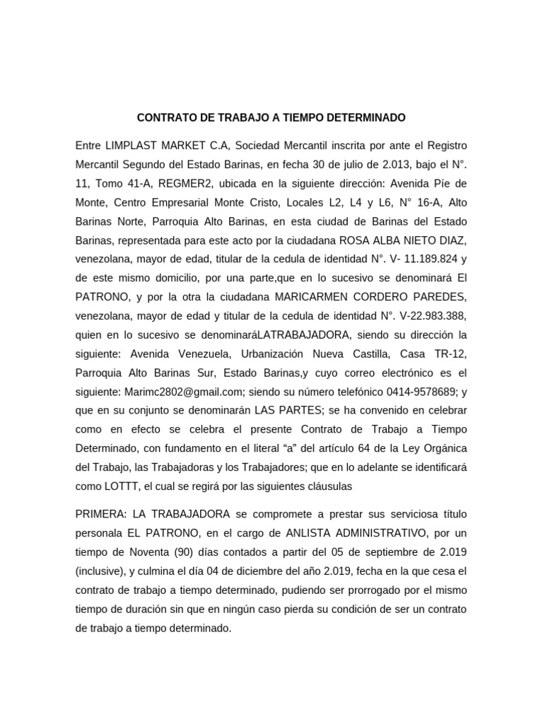 Contrato de Ad Honorem | PDF