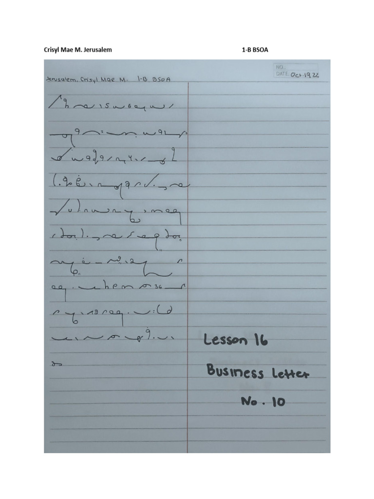 Lesson 16-20 Business Letter | PDF