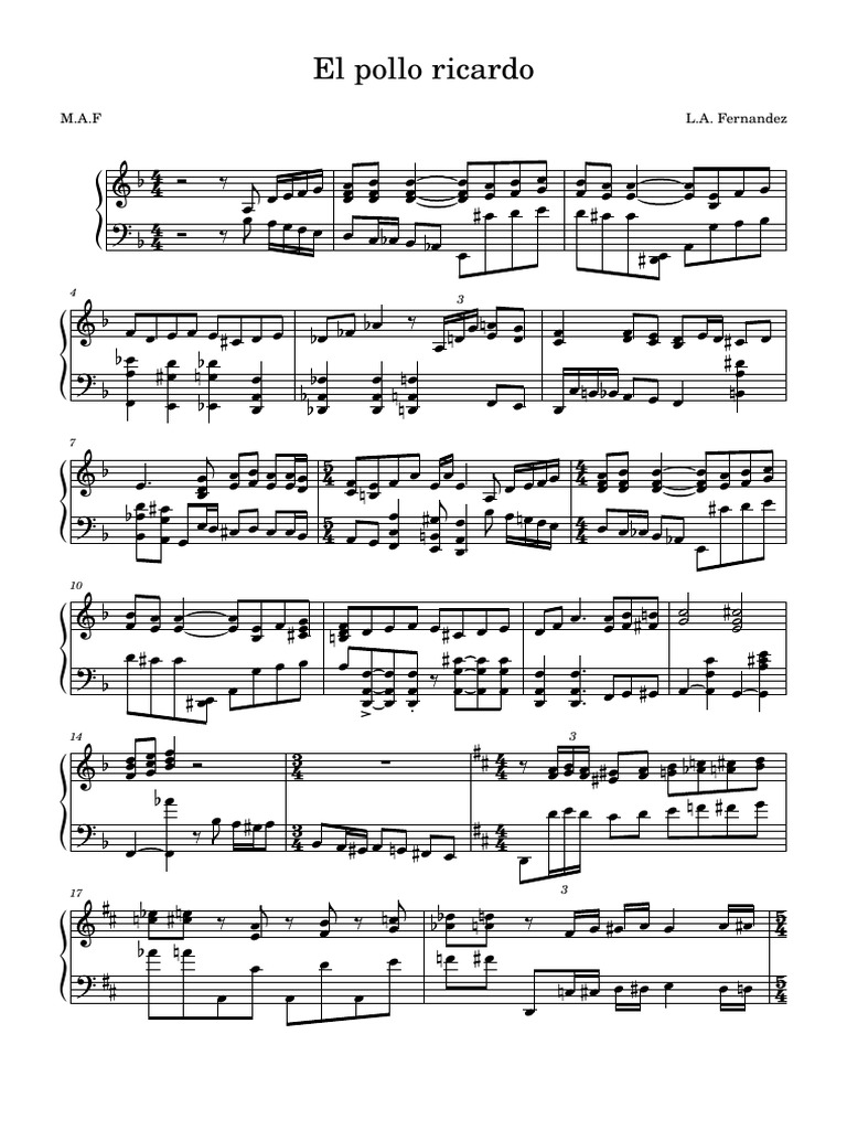 El Pollo Ricardo - MAF - Solo Bandoneon | PDF