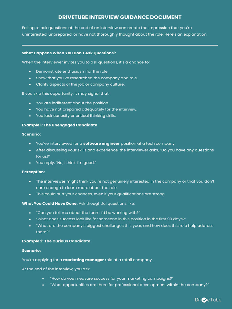 Effective Interview Questions Guide | PDF | Curiosity | Psychology