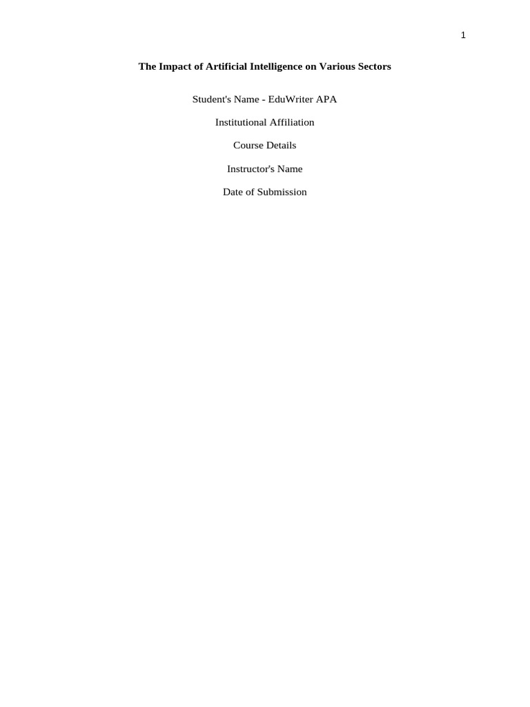 Apa Format The Impact of | PDF | Artificial Intelligence | Intelligence (AI) & Semantics