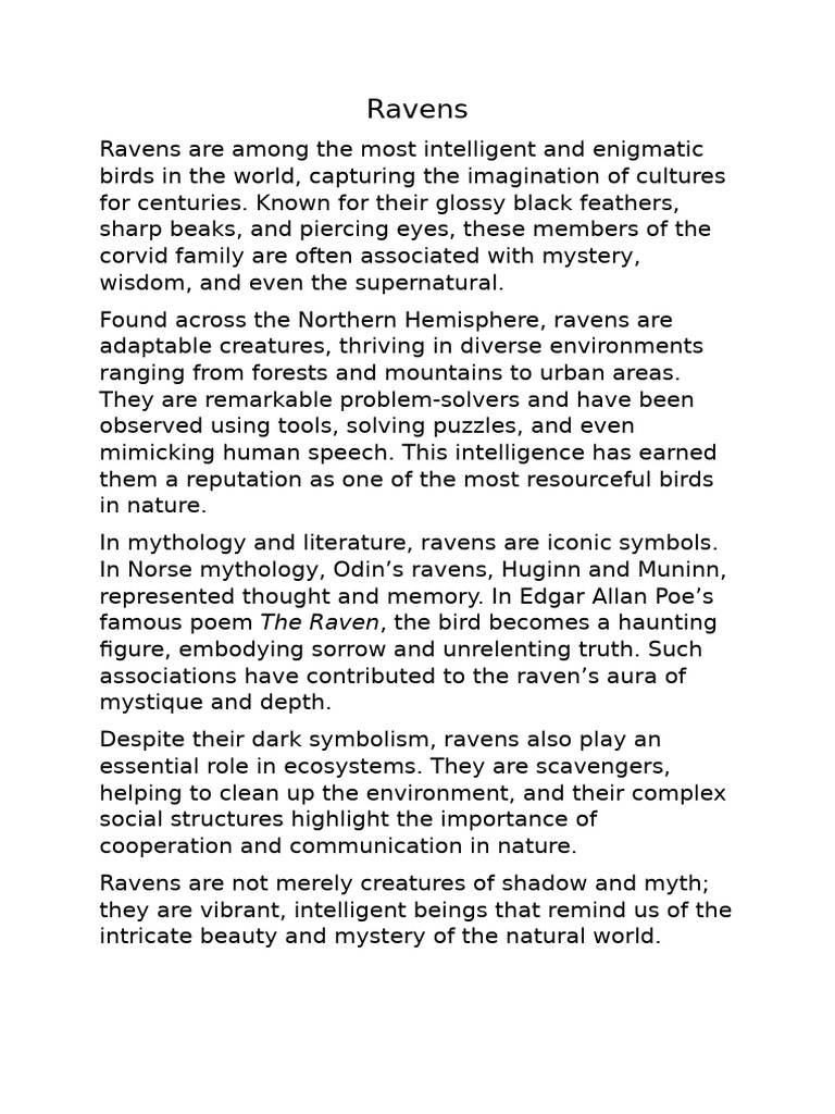 Ravens: The Raven | PDF