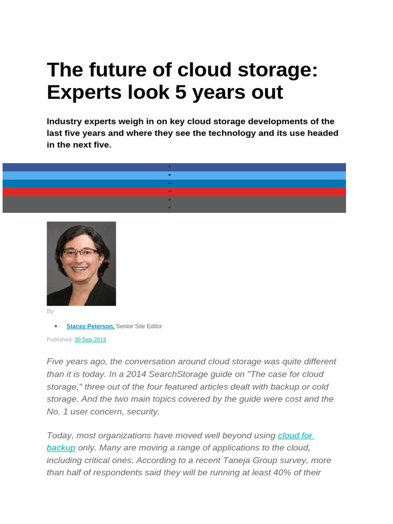 The future of cloud storage | PDF | Cloud Computing | Backup
