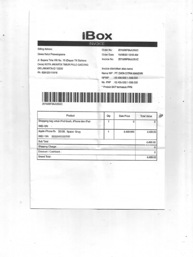 Scan Iphone 6s 32GB | PDF