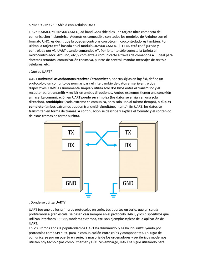 SIM900 GSM GPRS Shield Con Arduino UNO | PDF | Arduino | paquete ...