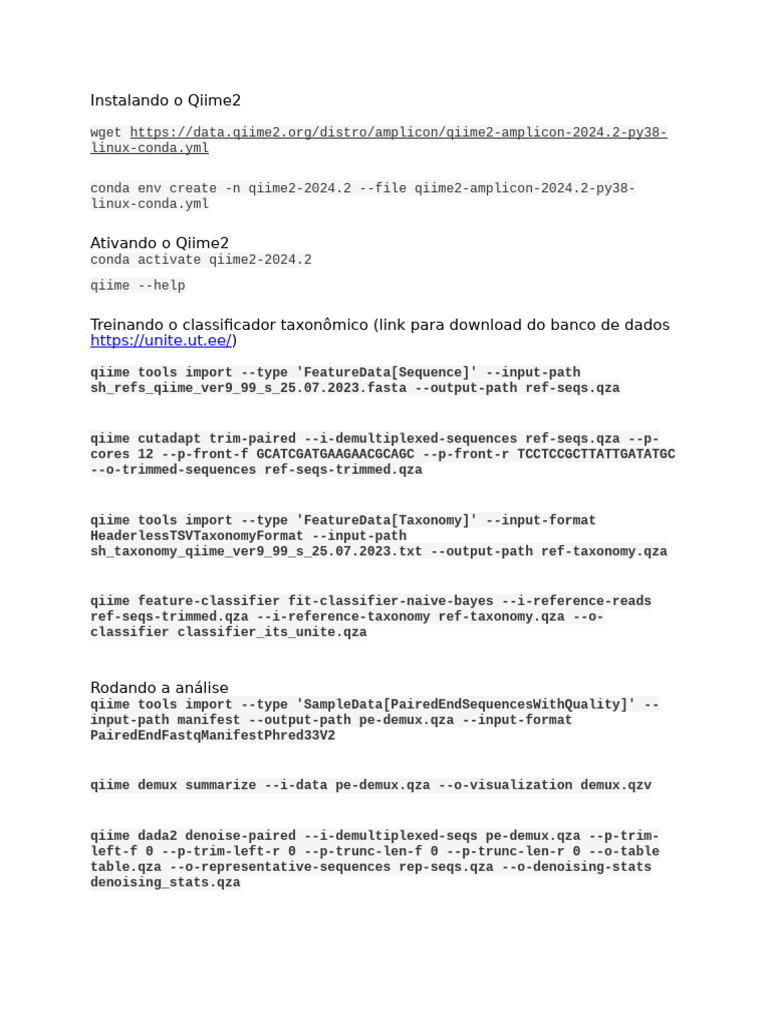 Tutorial Análise Qiime2 (3115) | PDF | Information Science | Biological Classification