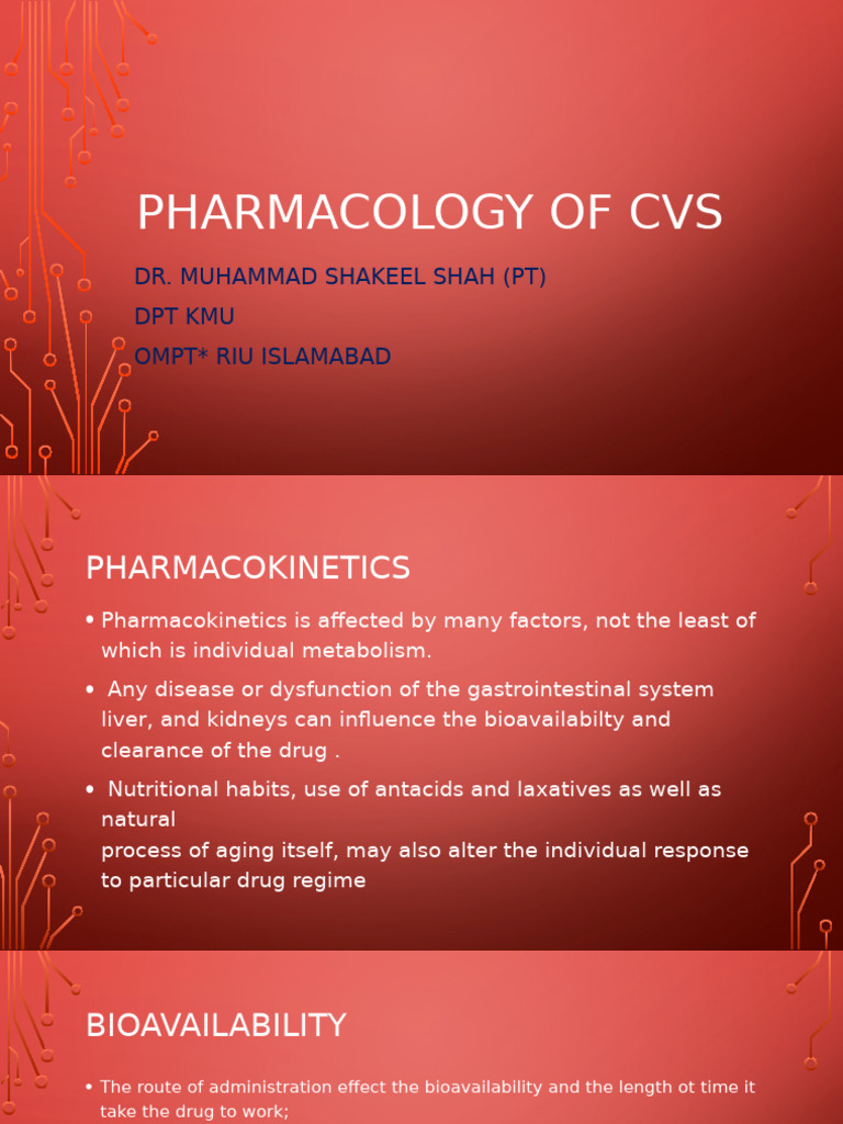 Phrama of Cvs | PDF | Ischemia | Cardiac Muscle