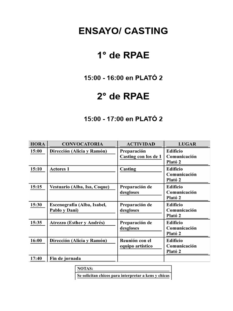 Anunció para 1° RPAE 3 | PDF