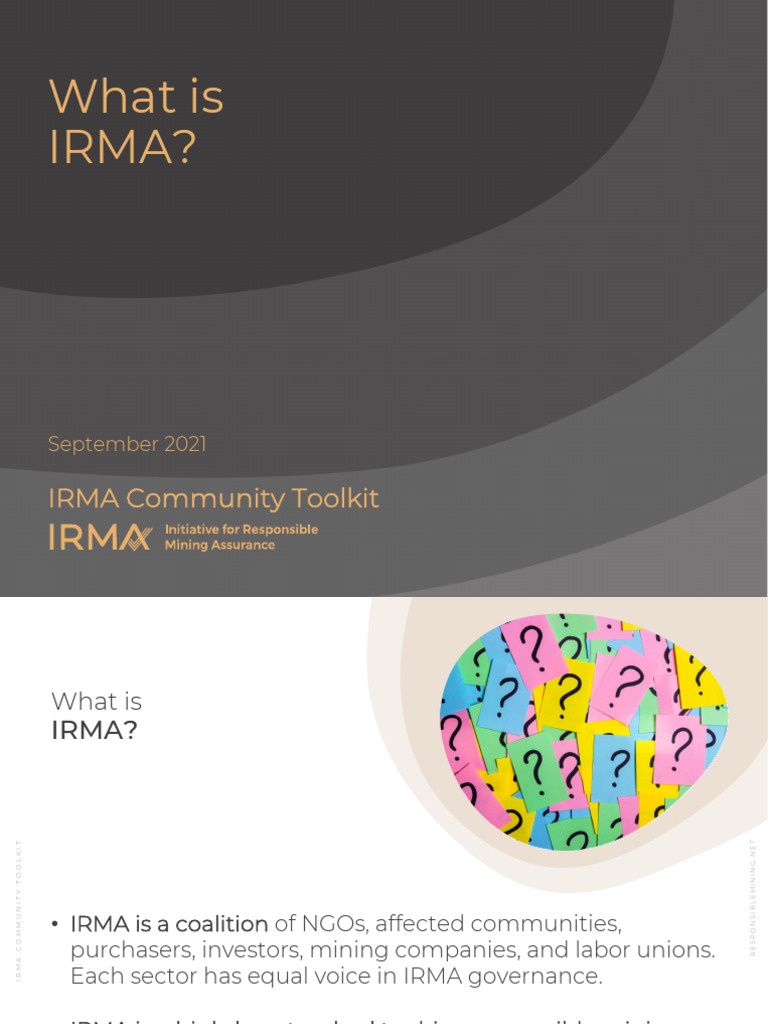 What Is IRMA - IRMA Community Toolkit - 21sept15 | PDF | Mining | Audit