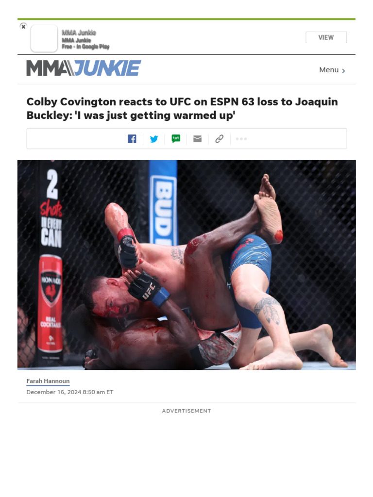 Colby Covington Reacts To UFC ESPN 63 Loss To Joaquin Buckley | PDF ...