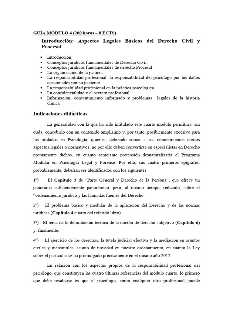 Indicaciones Dida Cticas Mo Dulo 4 Curso 2019 2020 | PDF | Ley procesal | Justicia