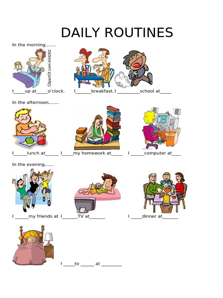 Daily Routines Fun Activities Games 6262 | PDF