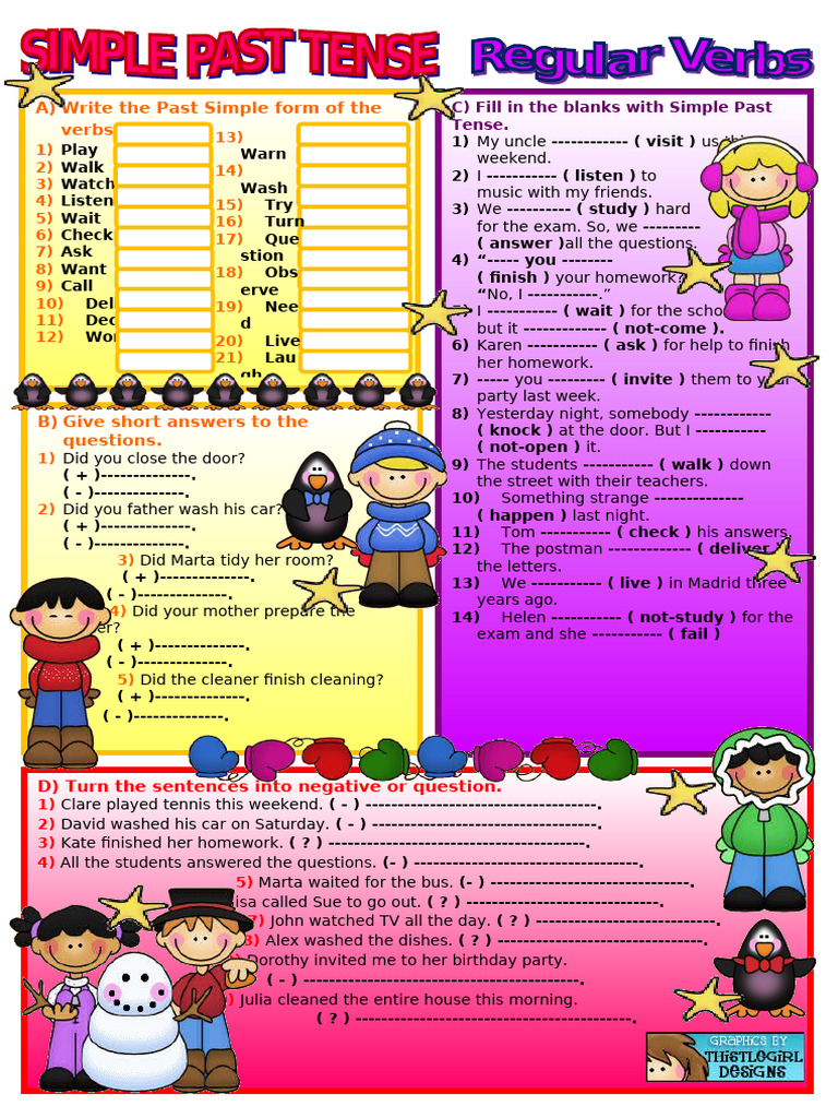 Past Simple Regular Verbs Fun Activities Games 18699 | PDF | Language ...