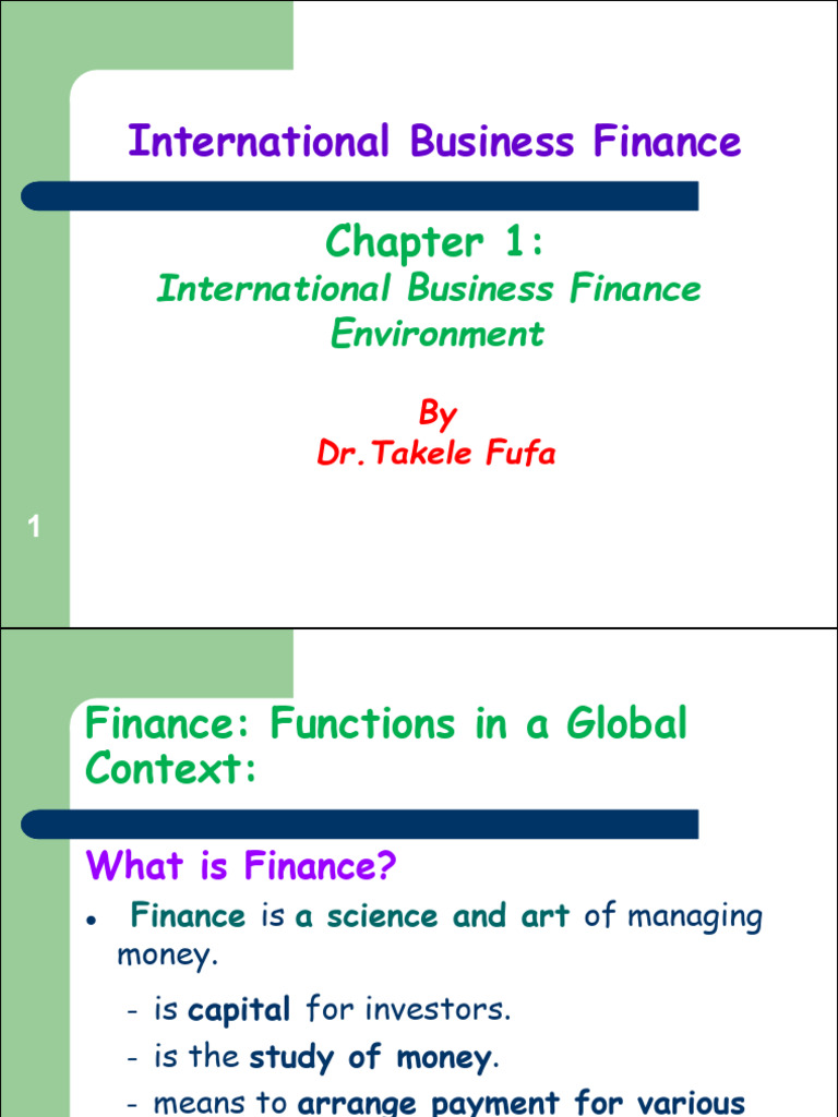 Chapter 1 International Business Finance Environment | PDF | Bretton ...