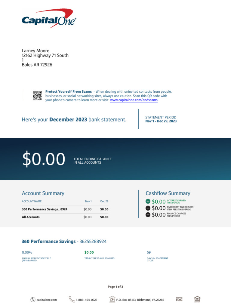 Statement | PDF | Capital One | Financial Services