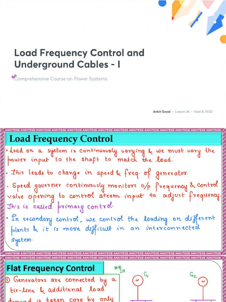 Load Frequency Control and Underground Cables I With Anno | PDF