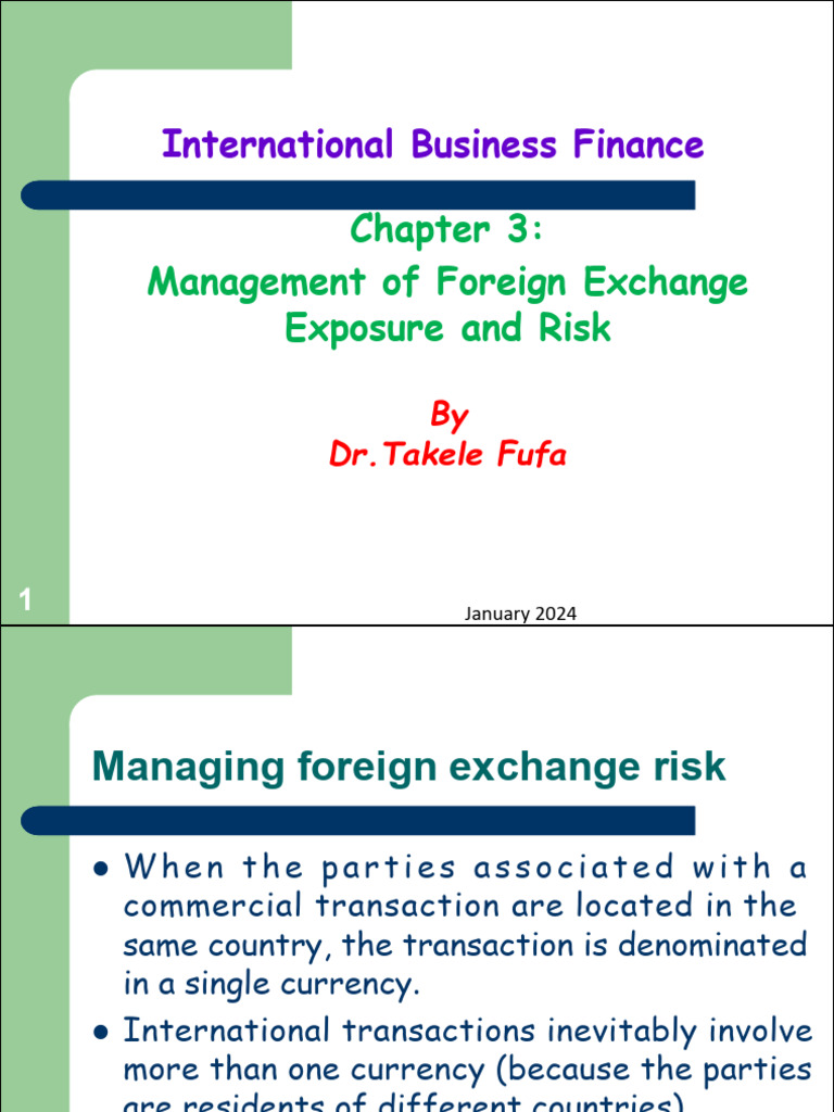 Chapter 3 Management of Foreign Exchange Exposure and Risk | PDF ...