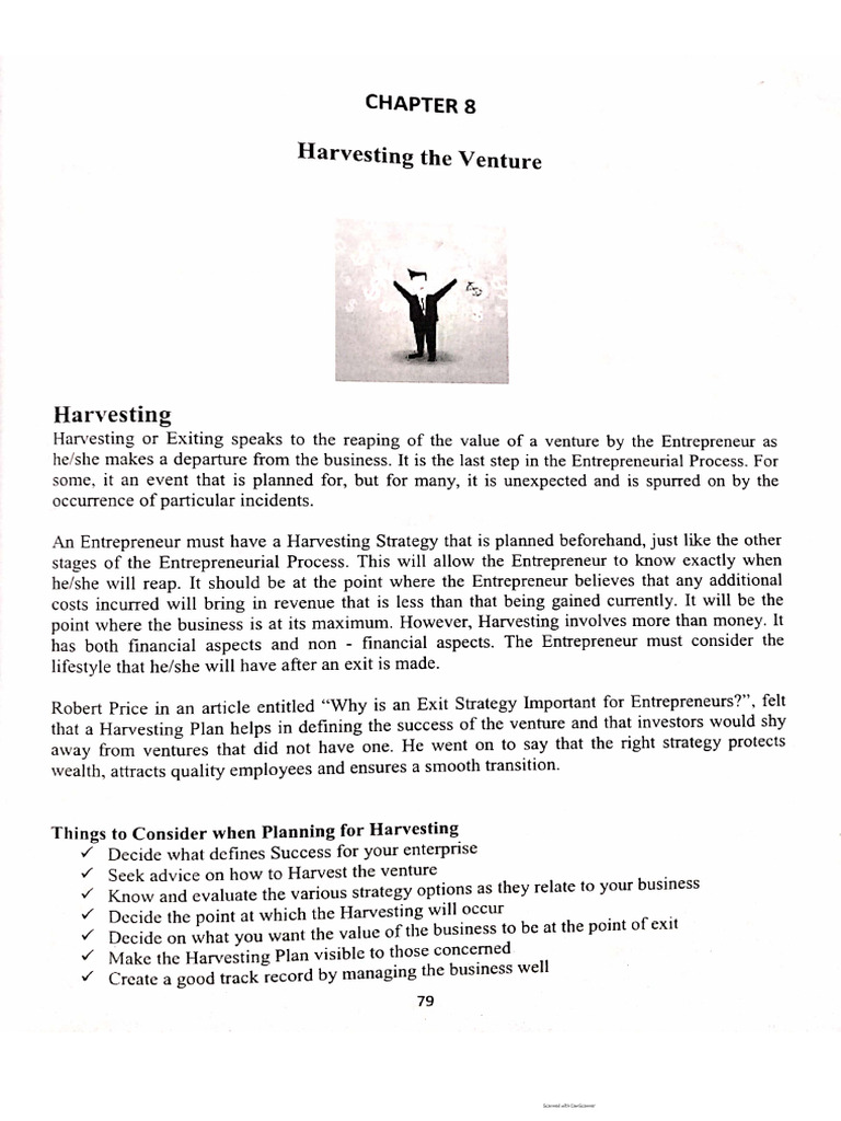 Harvesting The Venture | PDF