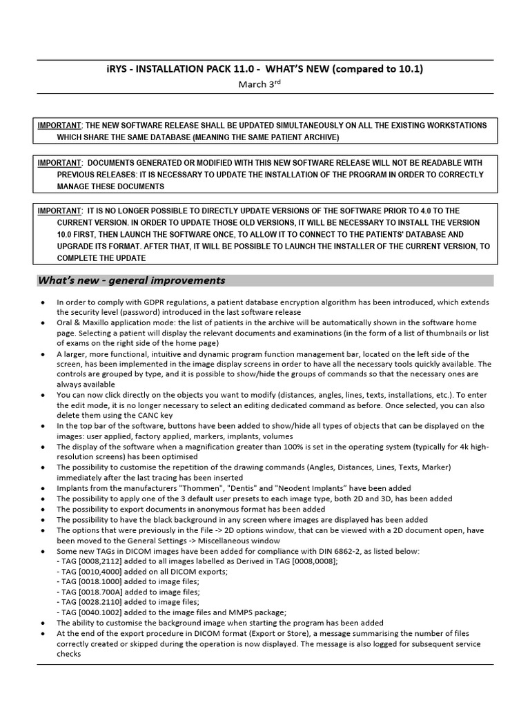 iRYS 11.0 Installation Update Guide | PDF | Computer File | Software