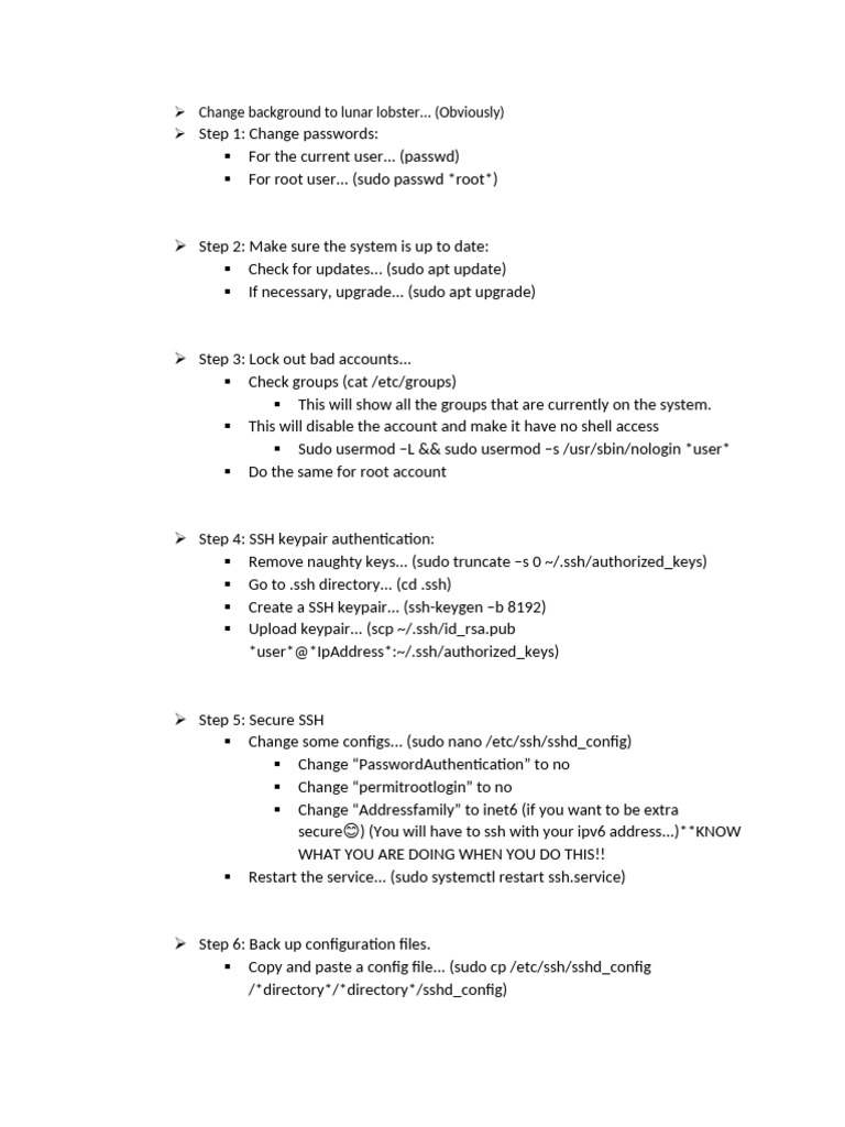 5_min_plan | PDF | Secure Shell | Sudo
