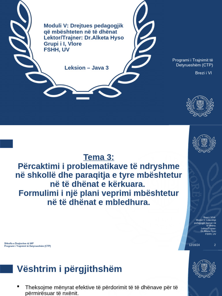 Java 3 _ Prezantim Leksion data | PDF
